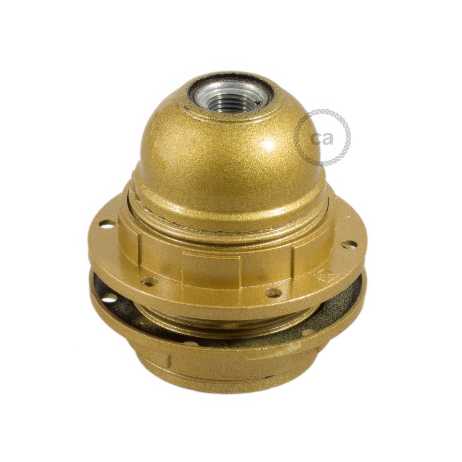 Fittingkit in bakeliet met dubbele ring voor lampenkap - Goud ...
